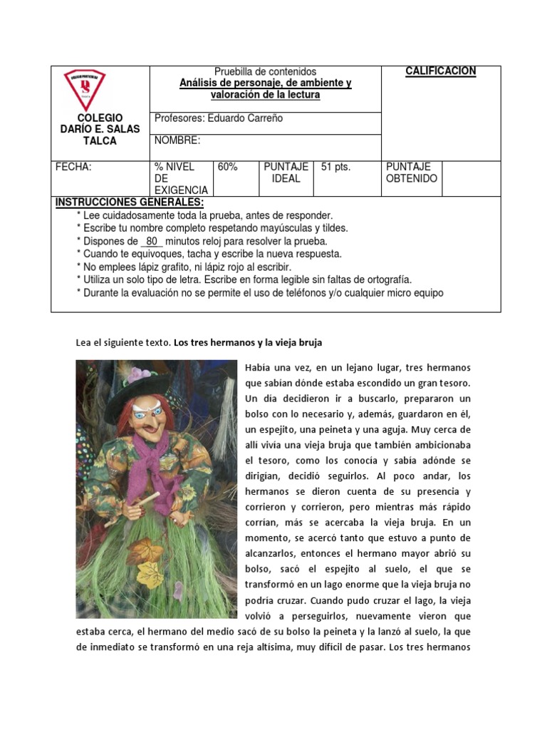 Pruebilla 1. Analisis de Personaje y Ambiente | PDF