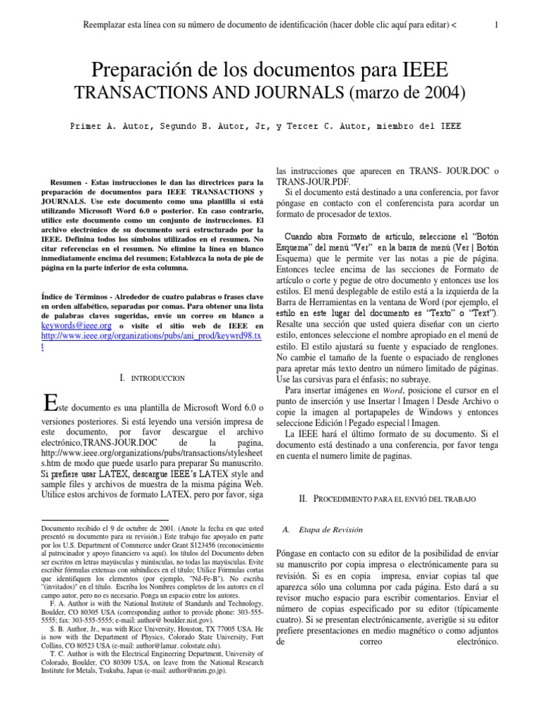 Formato IEEE | PDF | Comillas | Microsoft Word