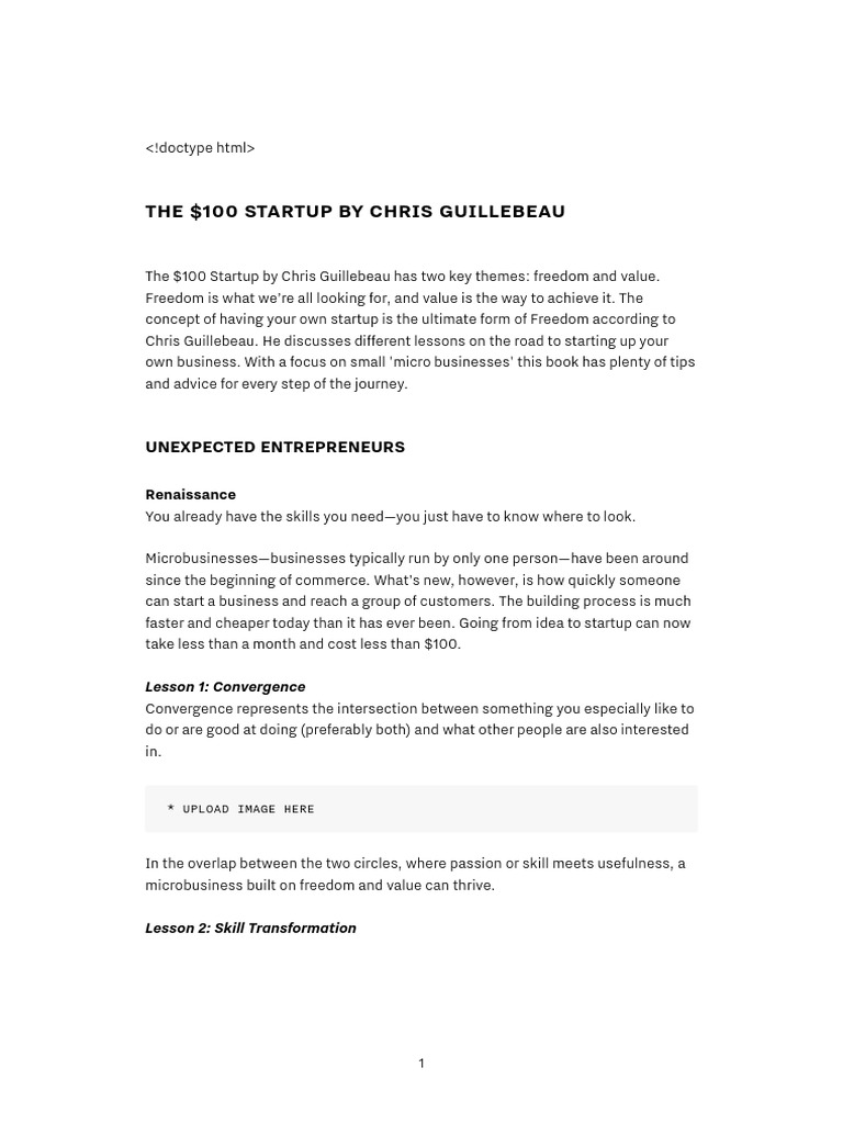 The 100 Startup Book Summary and PDF | Download Free PDF | Startup ...