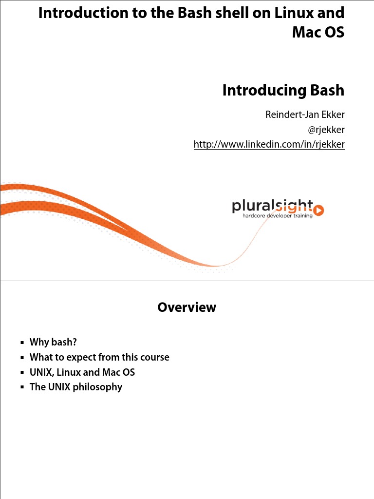 1 Introduction Bash Shell Linux Mac Os m1 Overview Slides PDF | PDF