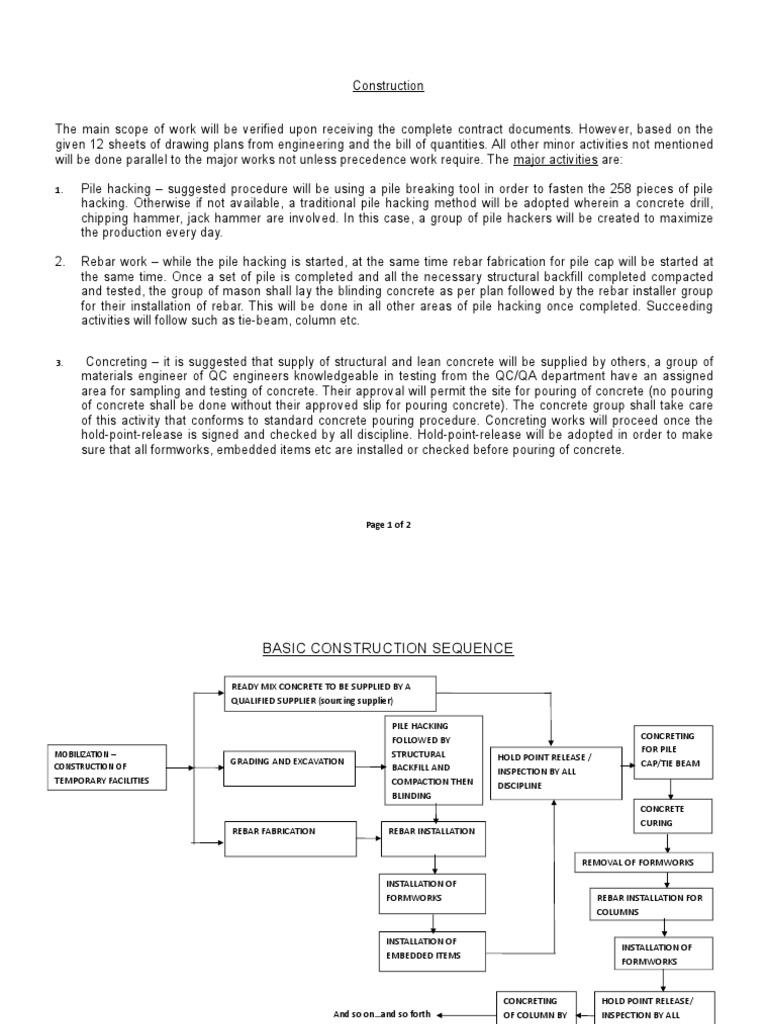 Construction Sequence | PDF | Deep Foundation | Concrete