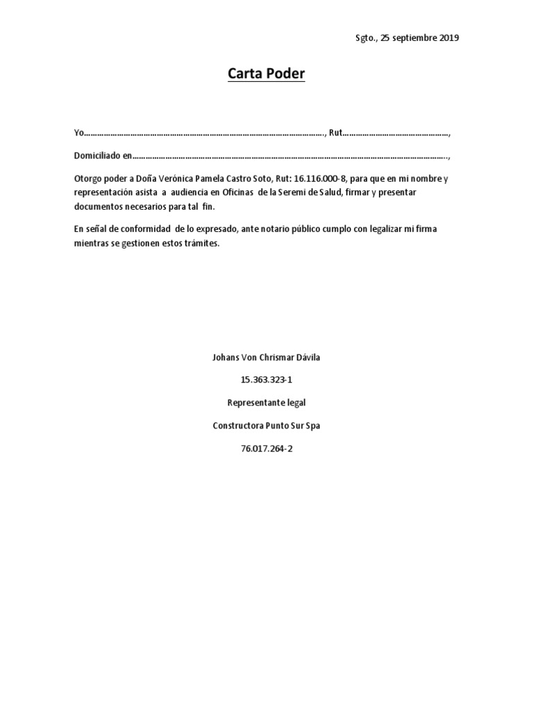 Formato Carta Poder | PDF