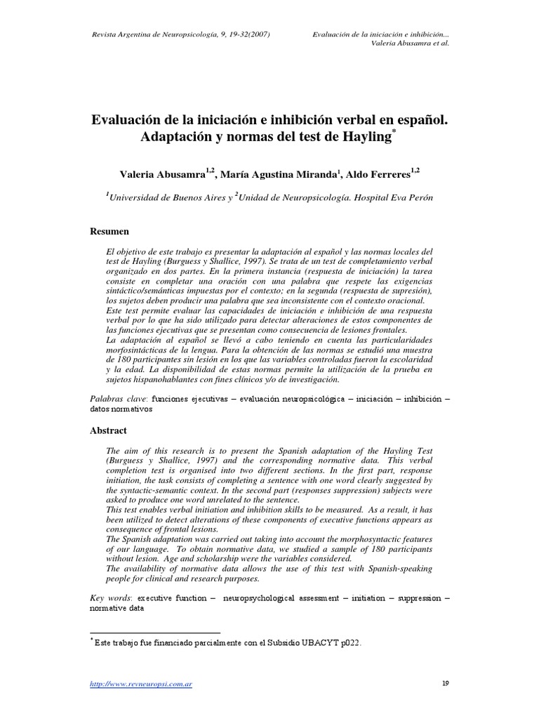 Abusama, 2007 (1) Hayling PDF | PDF | Oración (Lingüística) | Asunto (gramática)