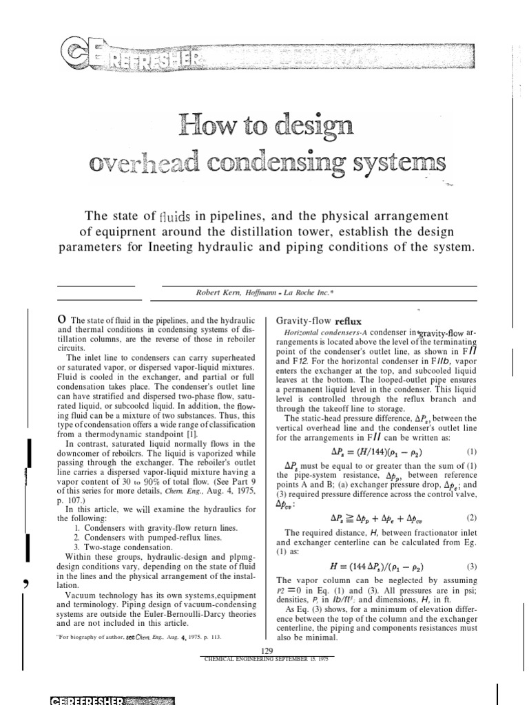 Overhead Condenser Design in Distillation | PDF | Liquids | Distillation