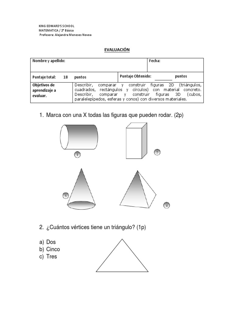 Prueba de Figuras 2D y 3D | PDF