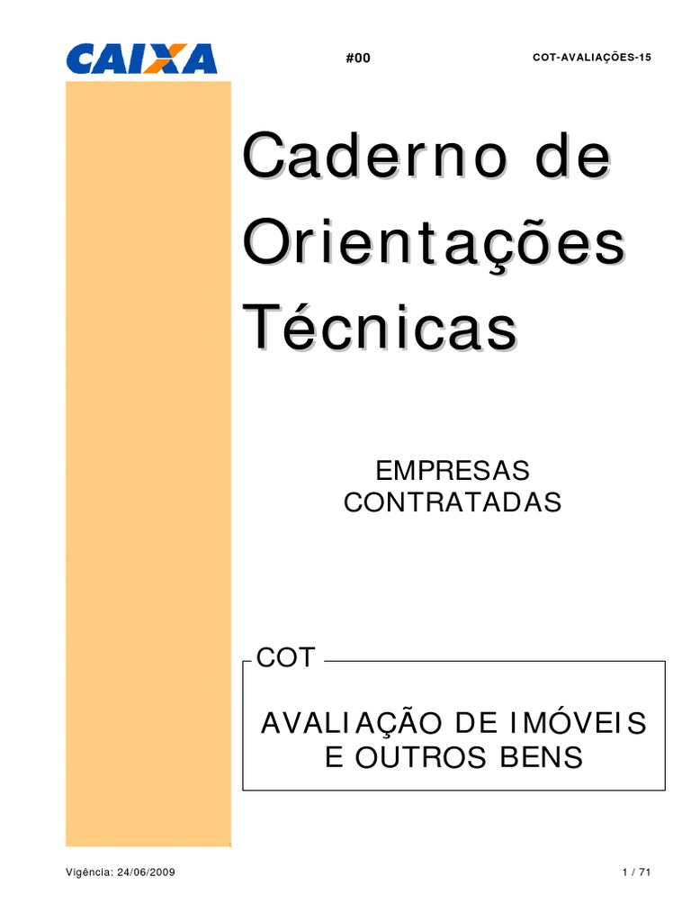 Caderno de Orientacoes Tecnicas Caixa PDF | PDF | Mercado (economia ... Caderno de Orientacoes Tecnicas Caixa PDF | PDF | Mercado (economia ...