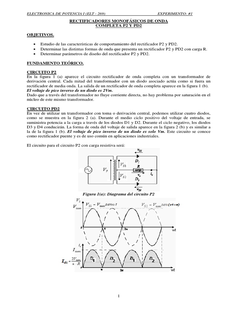 Guia P2 PD2 | PDF | Rectificador | Diodo