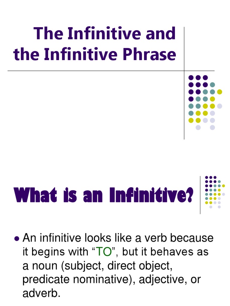 Infinitives | PDF | Verb | Adverb