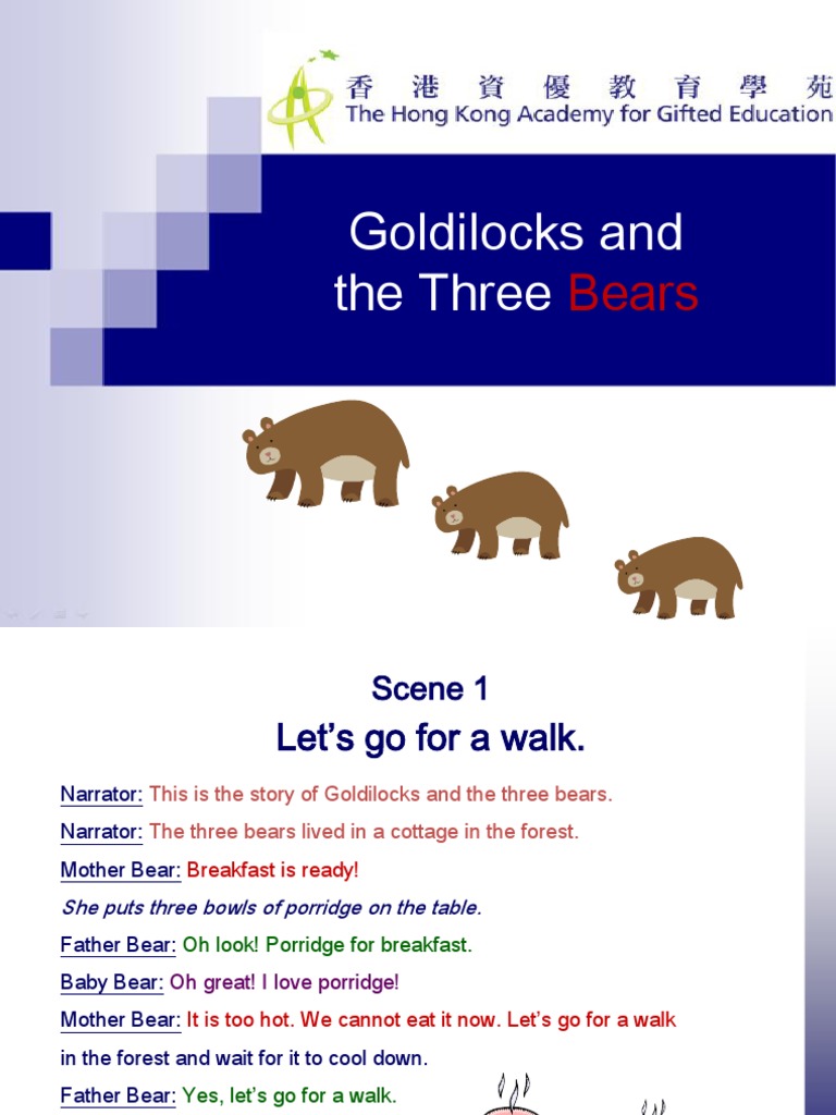 Goldilocks Child Story PDF | PDF | Goldilocks And The Three Bears