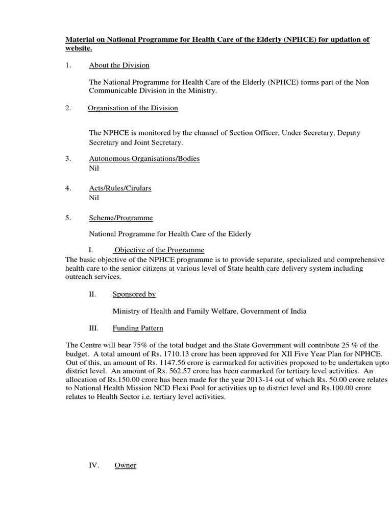 NPHCE | Download Free PDF | Geriatrics | Physical Therapy