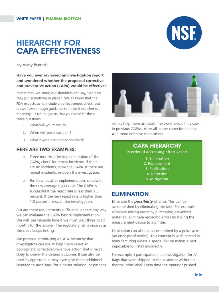 Hierarchy For: Capa Effectiveness | PDF | Sensor | Business