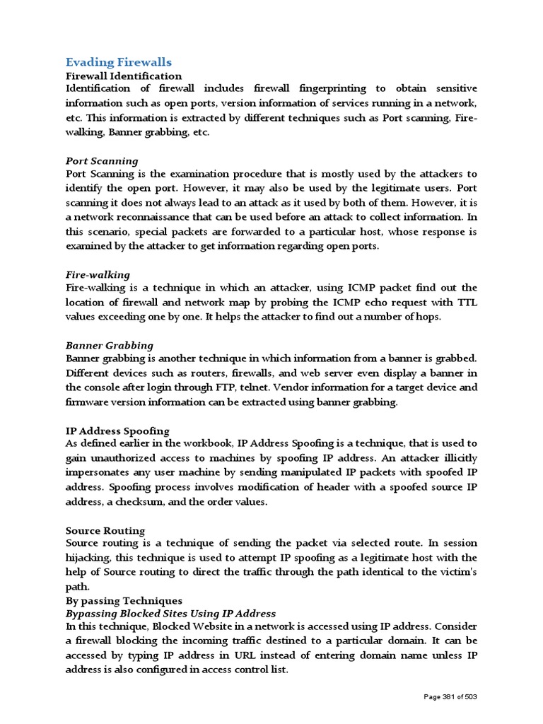 Evading Firewalls: Firewall Identification | PDF | Proxy Server | Firewall (Computing)
