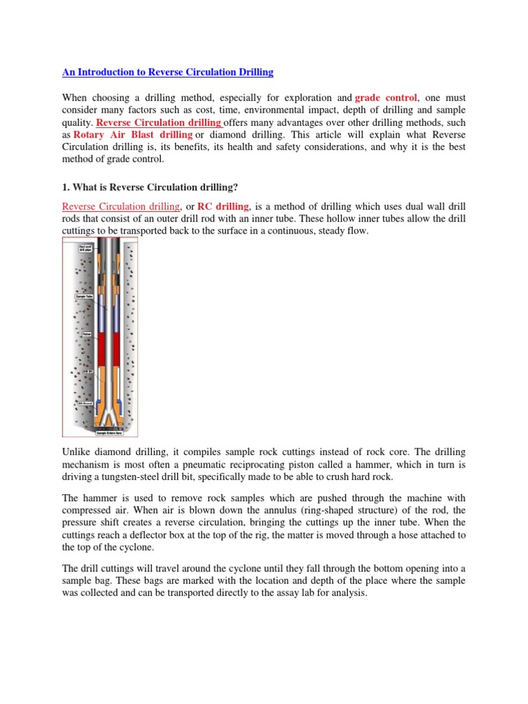 An Introduction To Reverse Circulation Drilling | PDF | Drilling Rig ...