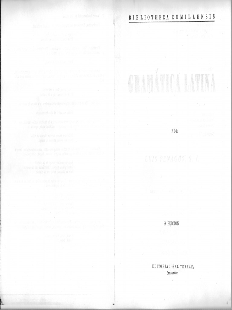 Gramatica Latina Penagos PDF | PDF