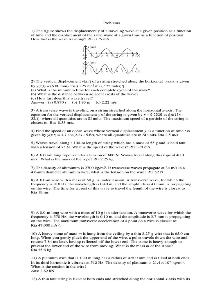 Wave Properties and Behavior: Analysis of Wave Speed, Frequency, Wavelength, and Transverse ...