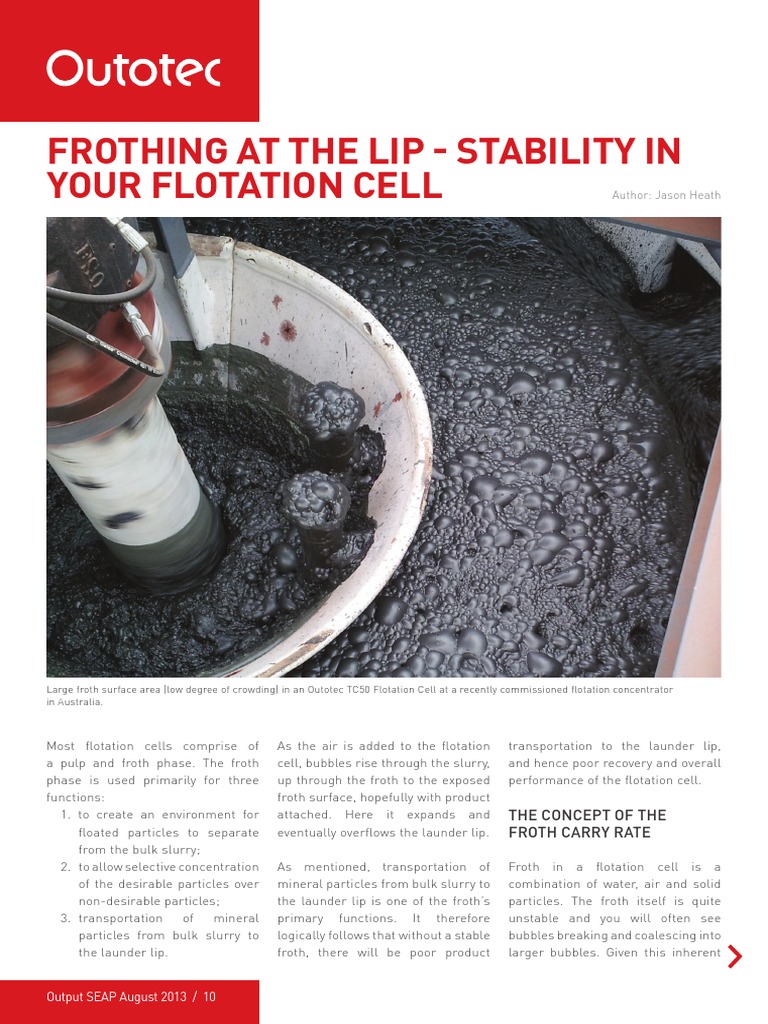 Frothing at The Lip - Stability in Your Flotation Cell: Author: Jason ...