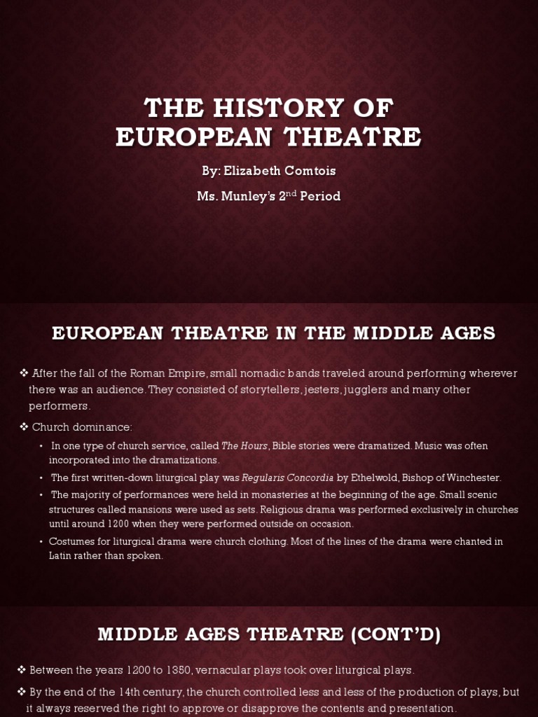 Evolution of European Theatre History | PDF | Theatre | William Shakespeare