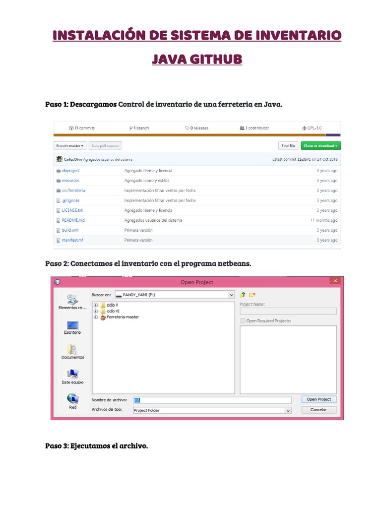 Guía de Instalación de Inventario Java | PDF