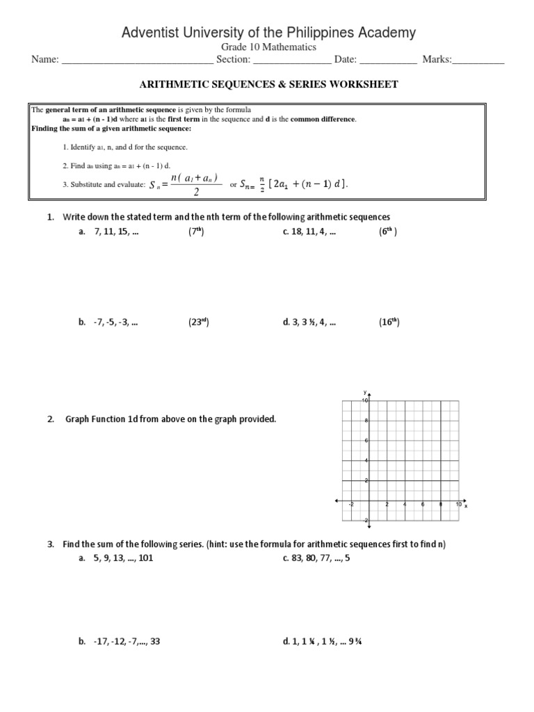 Arithmetic Sequence Worksheet 2 | PDF | Sequence | Mathematical Analysis