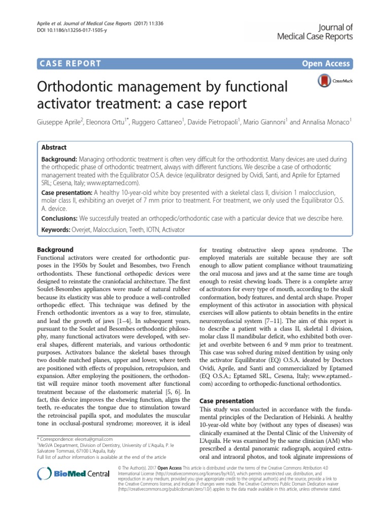 Orthodontic Management by Functional Activator Tre | PDF | Orthodontics ...
