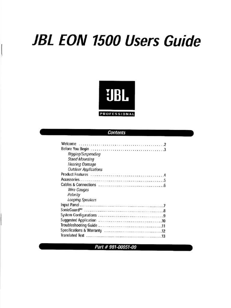 Manual EON 1500 | PDF
