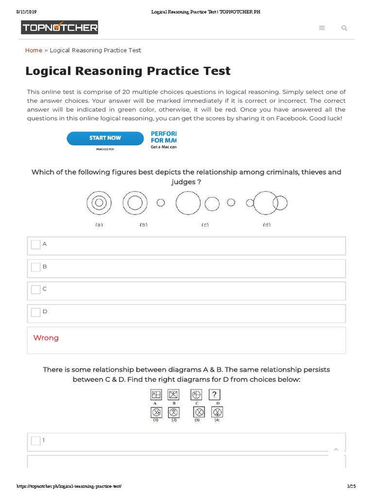Logical Reasoning Practice Test - PSHS NCE | PDF | Multiple Choice | Reason