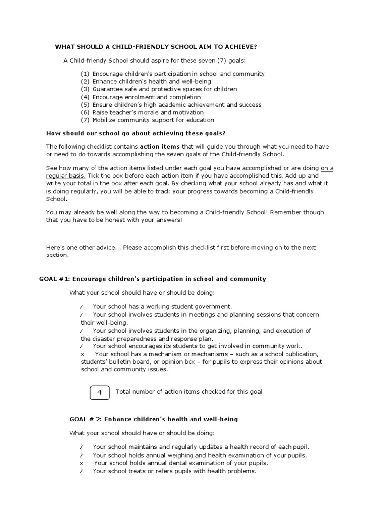 Child-Friendly School Survey | PDF | Literacy | Teachers