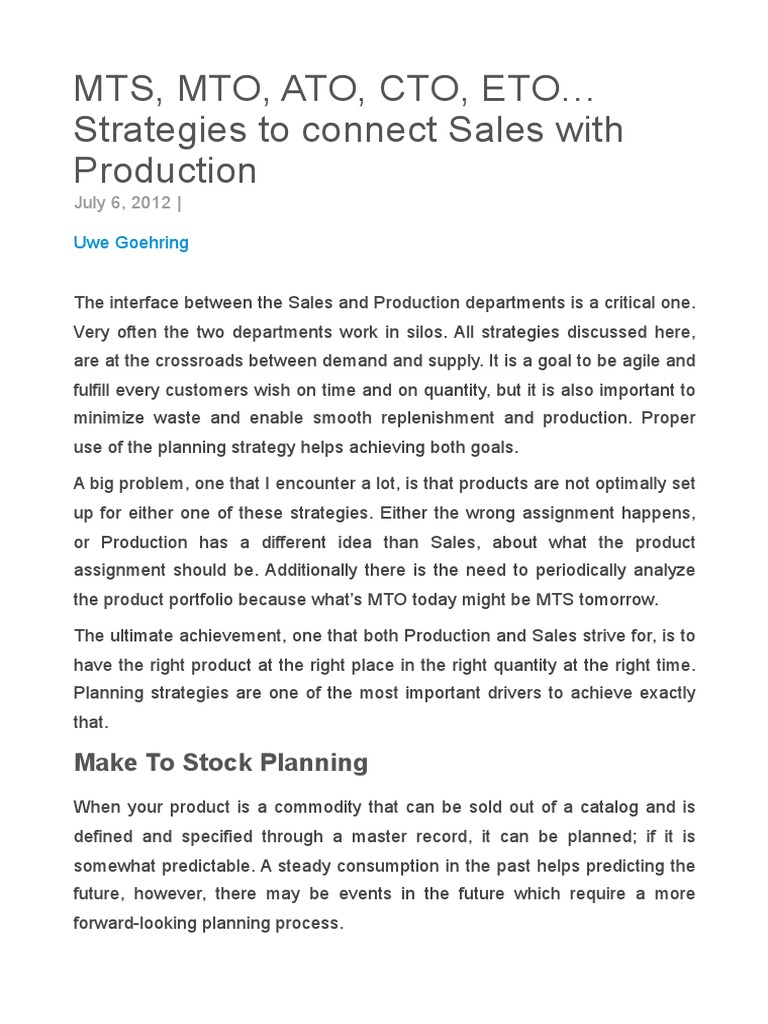 MTS Mto Ato Cto Eto PDF | PDF | Inventory | Business