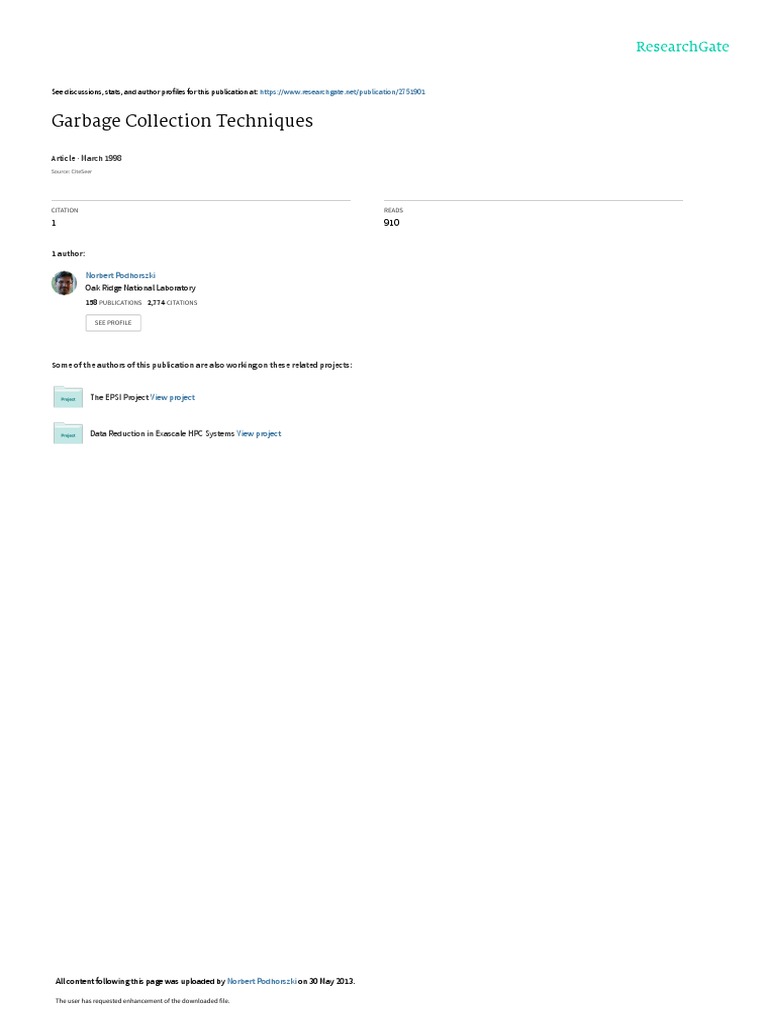 Garbage Collection Techniques | PDF | Pointer (Computer Programming) | Computer Data Storage