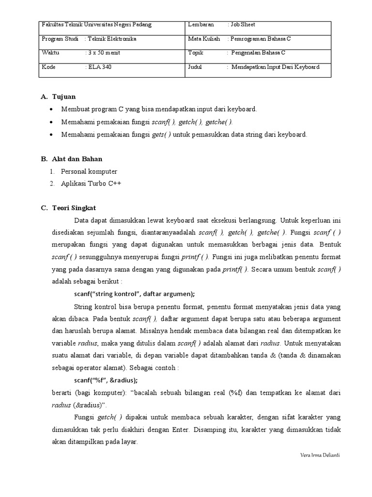 Mendapatkan Input Dari Keyboard | PDF