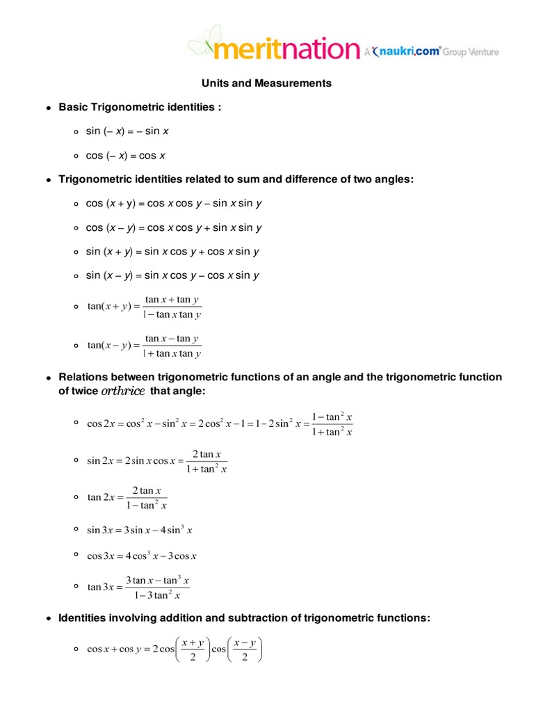 Units N Dimensions | PDF | Trigonometric Functions | Sine