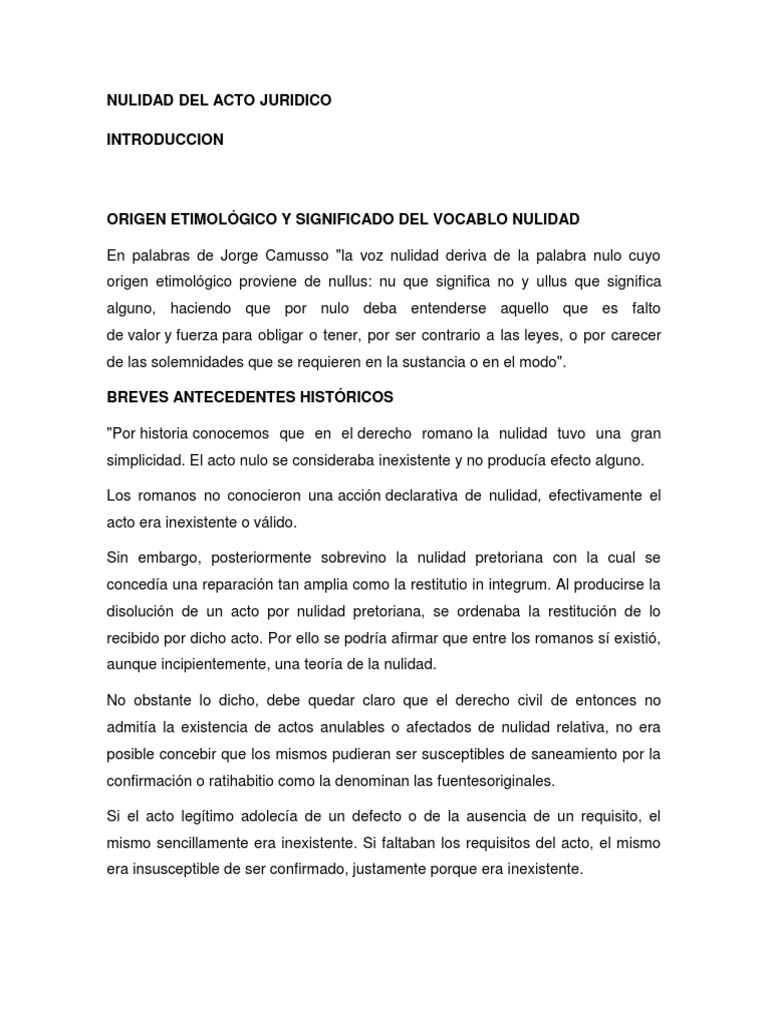 Nulidad Del Acto Juridico | PDF | Instrumento jurídico | Nulo (ley)