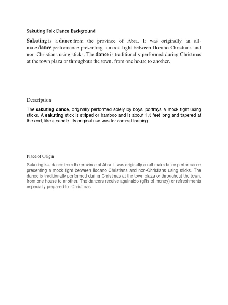 Sakuting Dance: Christmas Tradition of Abra | PDF