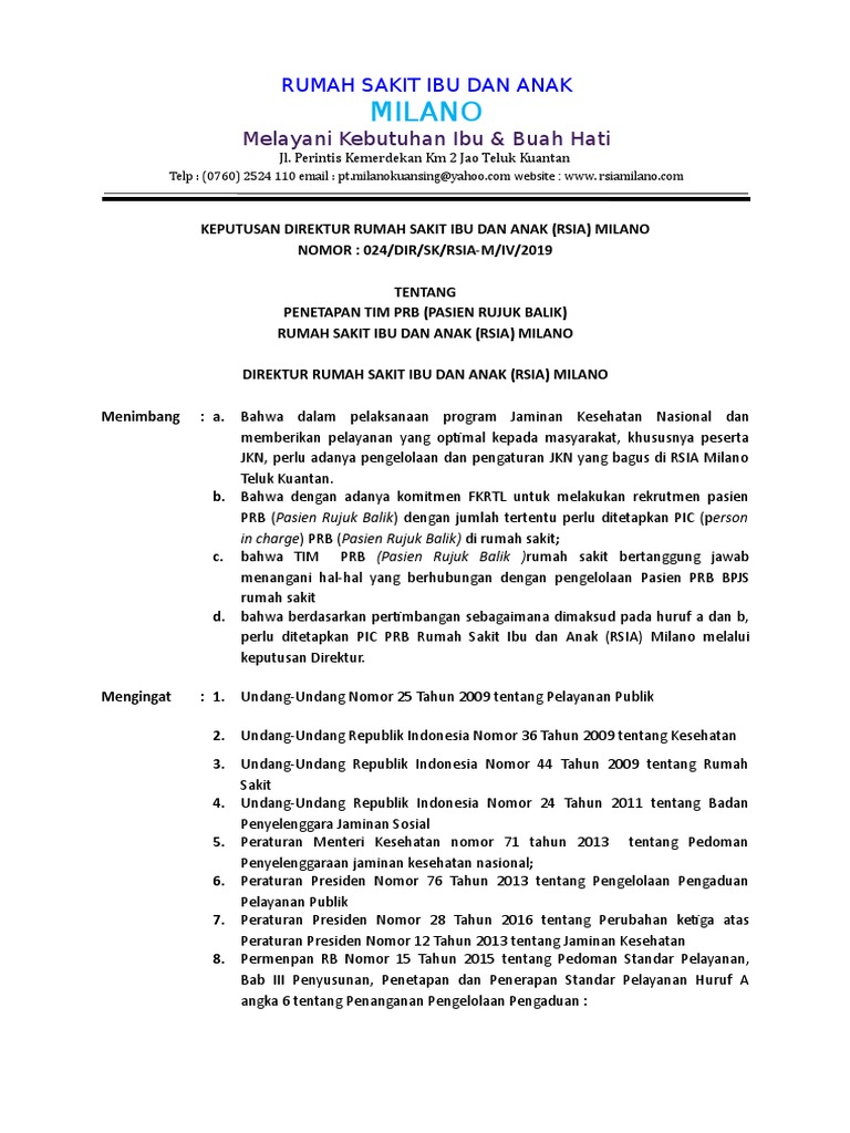 024 - SK Tim PRB | PDF | Kesehatan Holistik