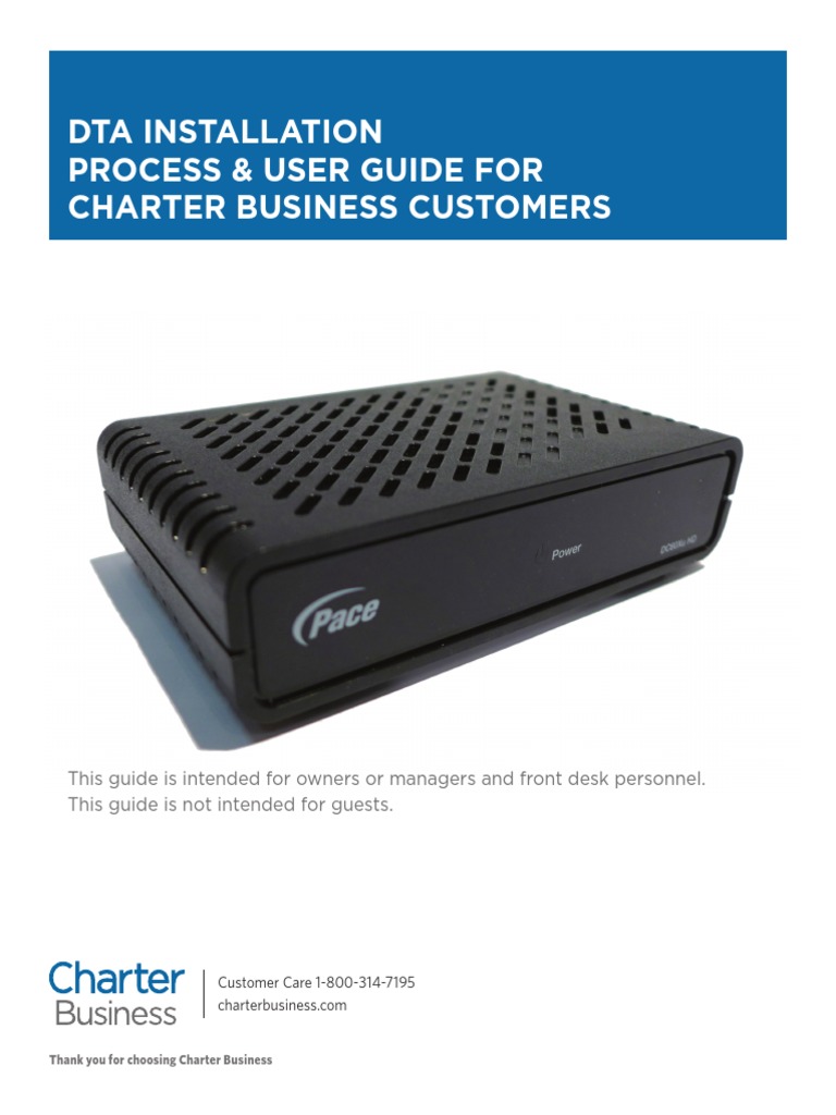 Dta Installation Process & User Guide For Charter Business Customers ...