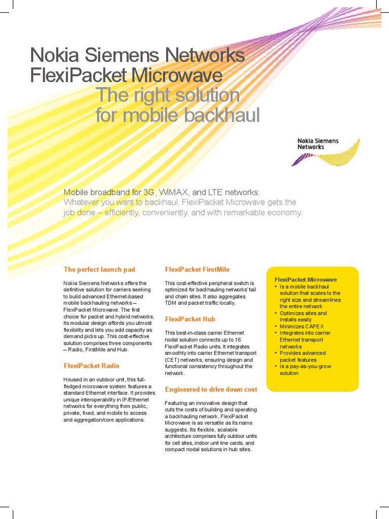 The Right Solution For Mobile Backhaul: Nokia Siemens Networks ...