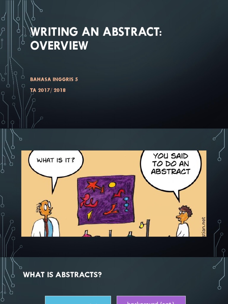Writing An Abstract:: Bahasa Inggris 5 TA 2017/ 2018 | PDF