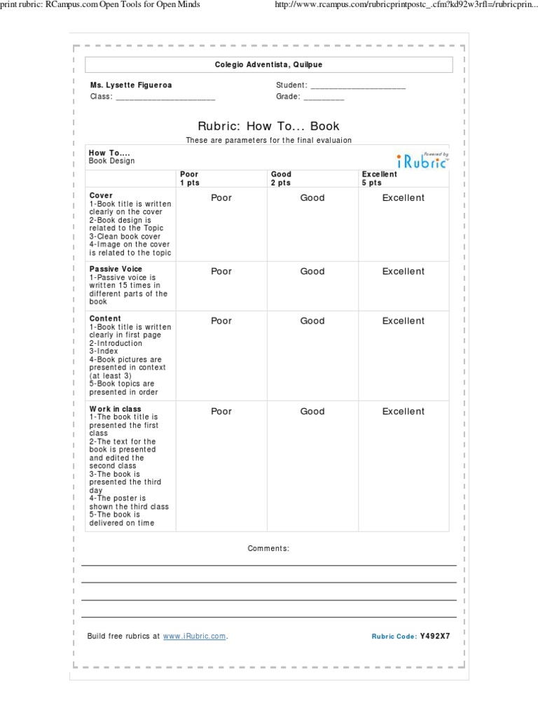 How To... Book Evaluation Rubric | PDF | Communication | Learning
