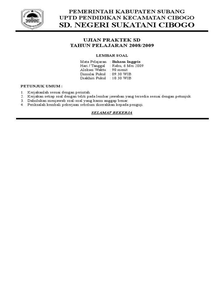 Soal Ulangan SD | PDF | Nature