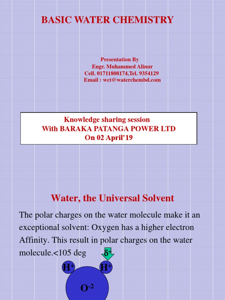 Basic Water Chemistry Overview | PDF | Ph | Molecules