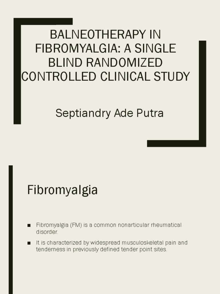 Balneotherapy | PDF | Fibromyalgia | Pain