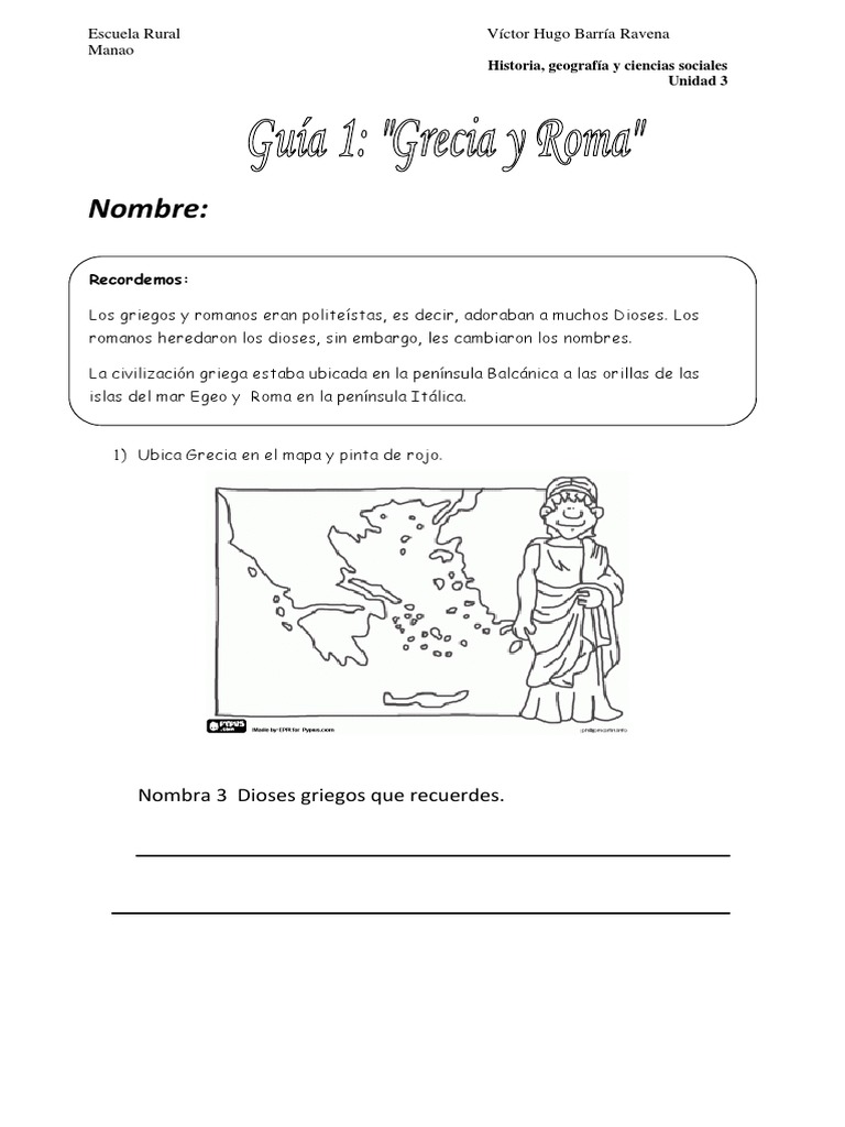 Guia de Grecia para Imprimir Tercero Basico. | PDF | Antigua Grecia ...