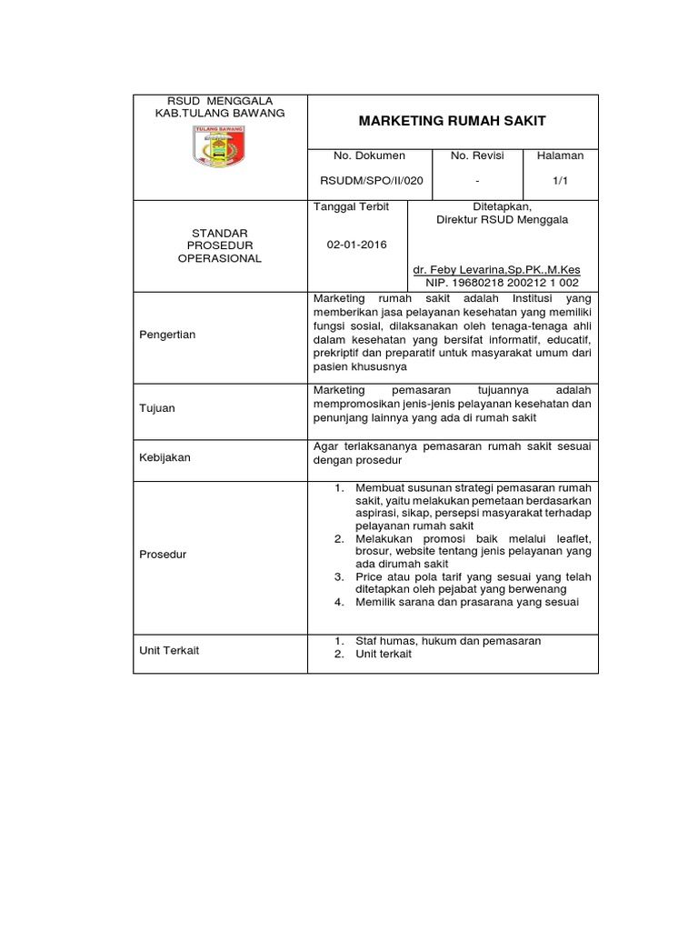 20 Spo Marketing Rumah Sakit Pdf