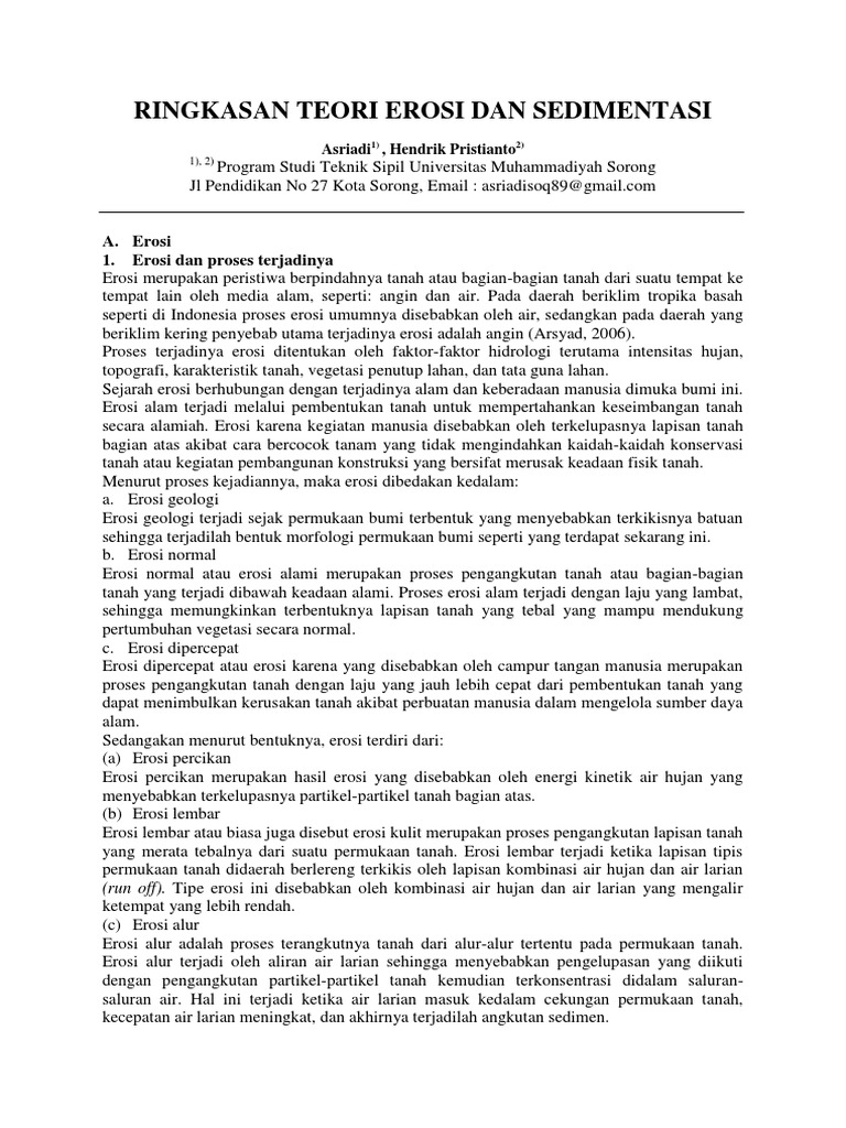 Erosi Tebing: Proses dan Penyebabnya | PDF