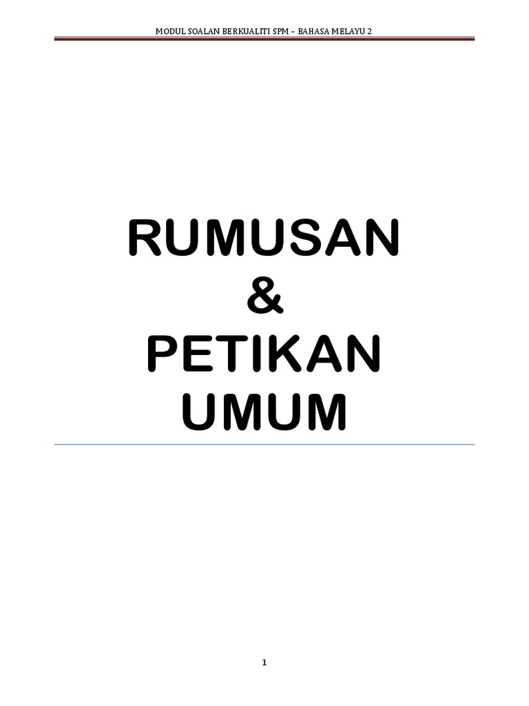 Modul Soalan Berkualiti SPM Bm2 | PDF