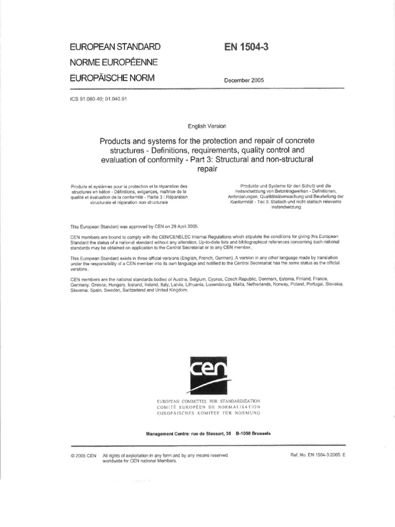 EN 1504-3 Code | PDF
