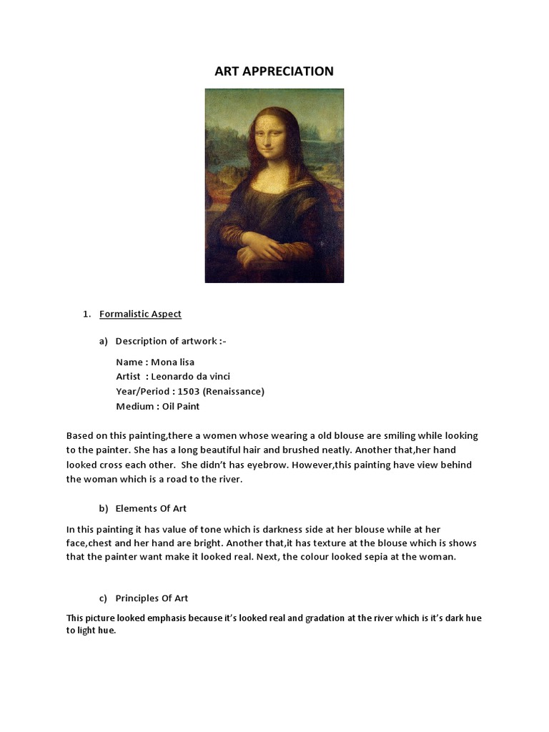 Formal Elements and Principles of Art in Renowned Works: A Comparative ...
