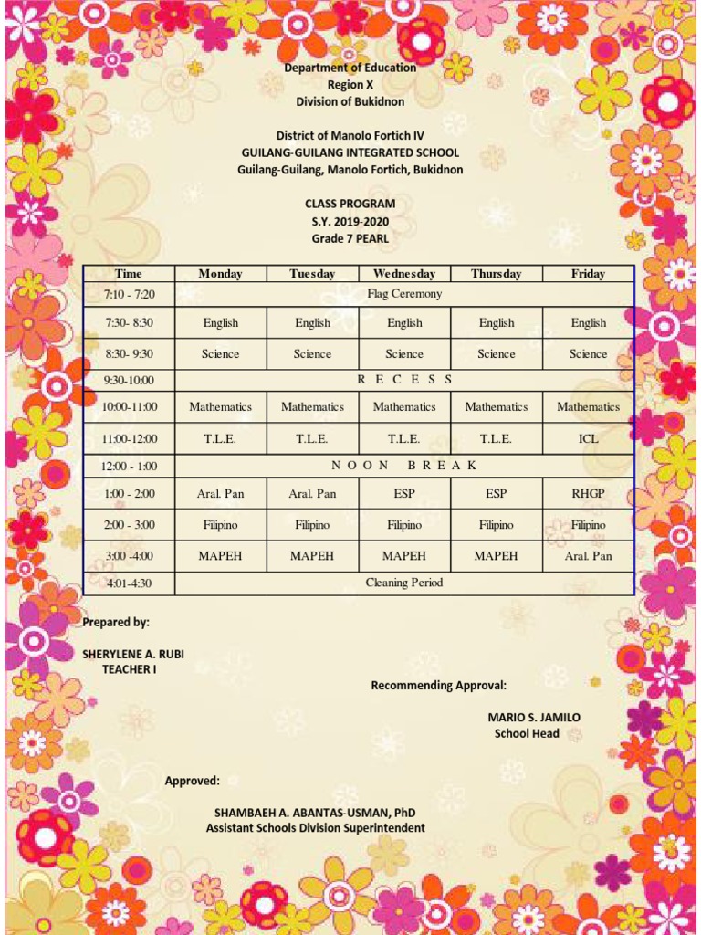 Department of Education CLASS PROGRAM | PDF