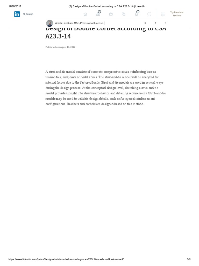Design of Double Corbel According To CSA A23 | PDF | Business