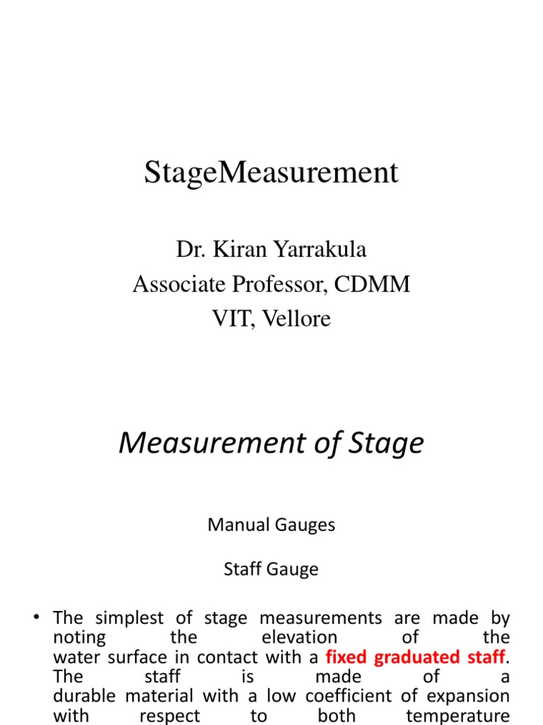 Stage Measurement | PDF | Hydrology | Physical Geography